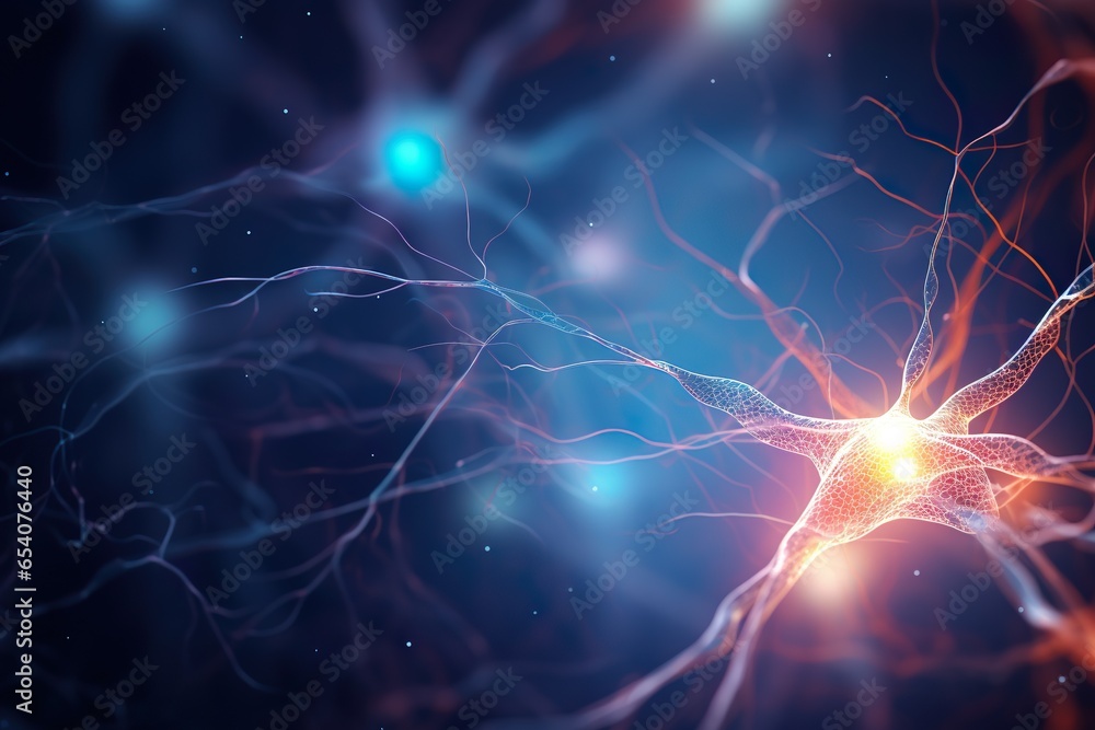 Neuron cells neural network under microscope neuro research science ...