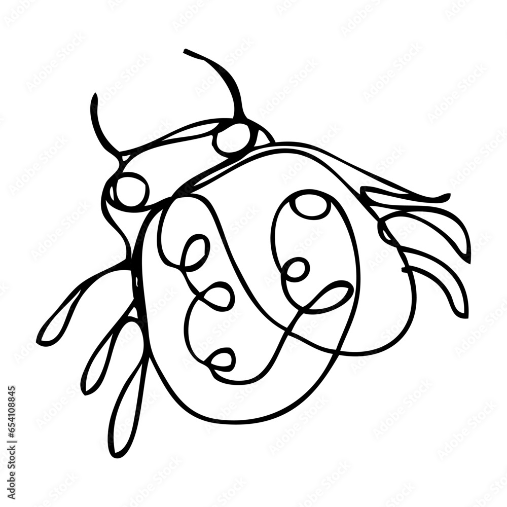 simple vector doodle sketch bee single one line art, continuous Stock ...