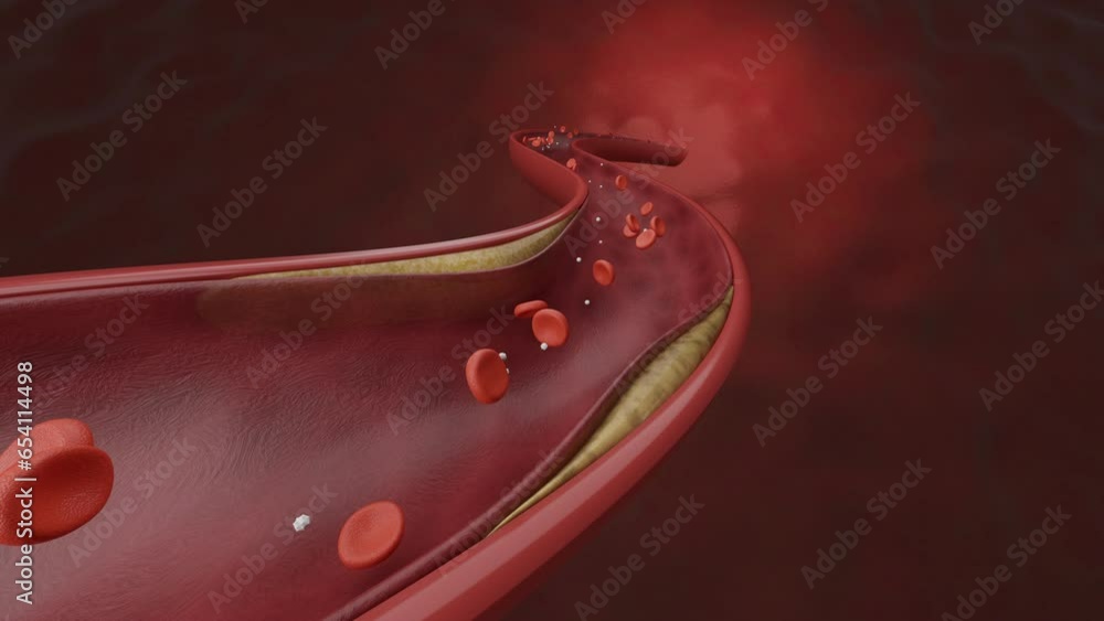 coronary artery and blood clot disease, Blood cell blocked by ...