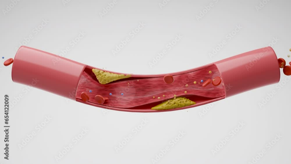 Stockvideon Hyperlipidemia or high cholesterol in blood vessel, Blood ...