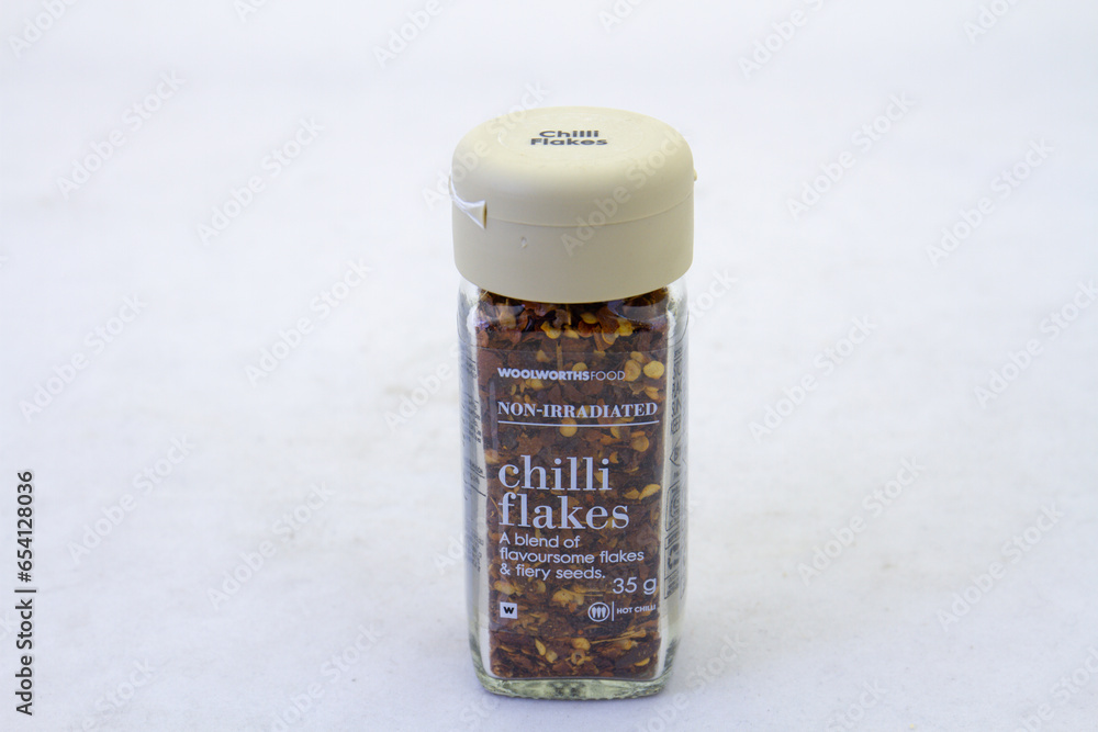 Johannesburg, South Africa - a container of chilli flakes from ...