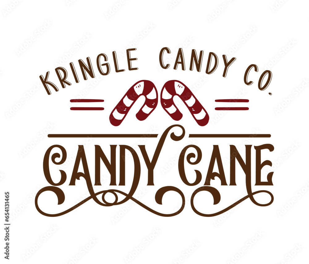 Kringle Candy Co. Candy cane, Farmhouse Christmas Sign, Farmhouse ...