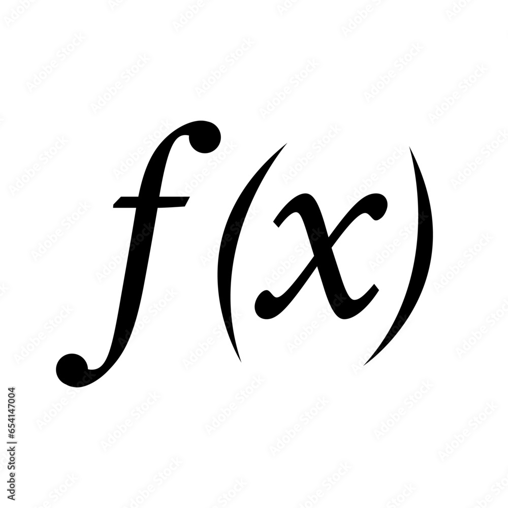 Function icon vector, math function sign symbol vector flat ...