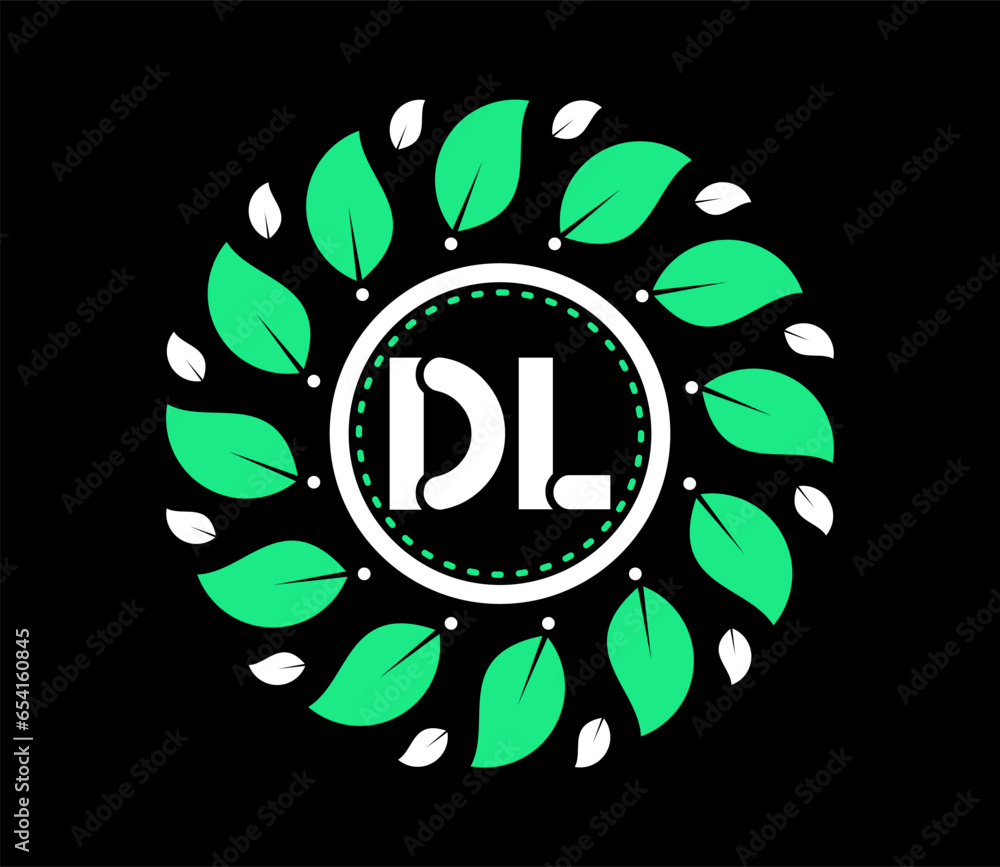 DL letter logo design with a circle shape. DL circle and cube shape ...