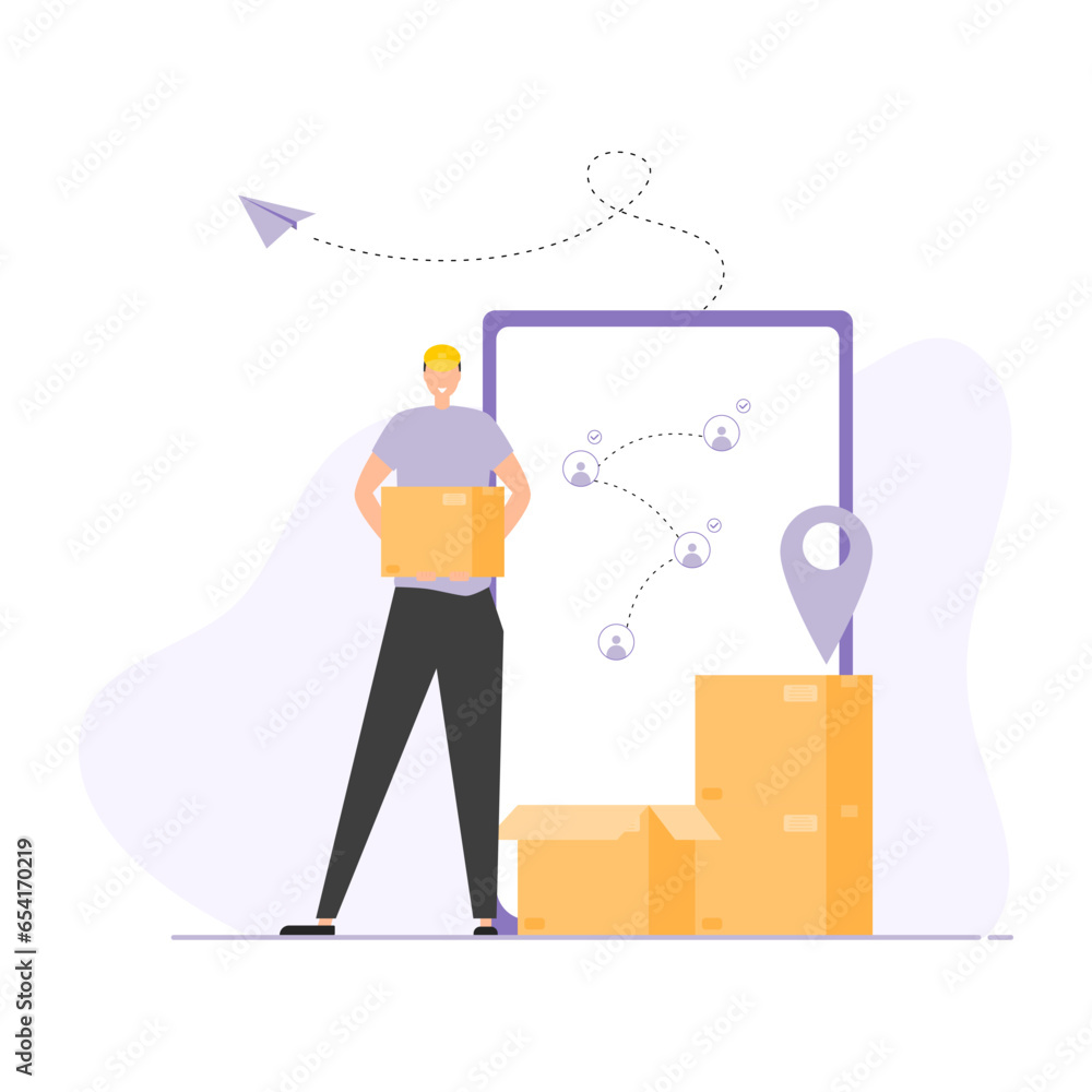 Logistics delivery according to plan to desired customer according to ...