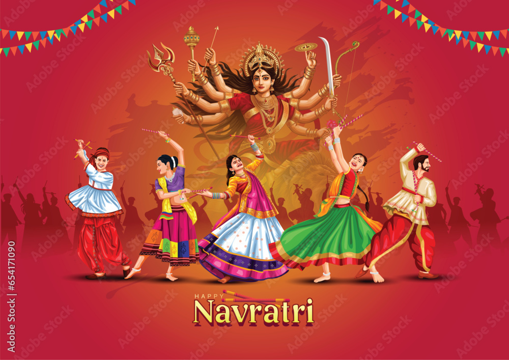 Garba Night Diwali poster for Navratri Dussehra festival of India ...