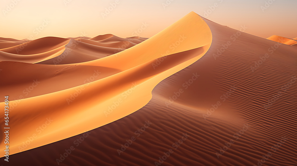 Rippling desert sands under a blazing sun, creating a mesmerizing ...