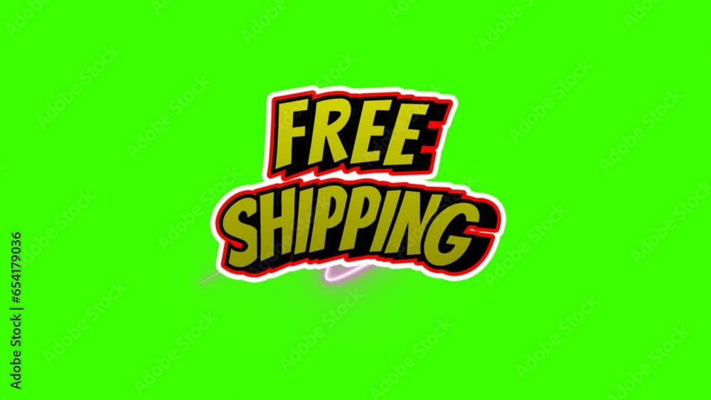 Animation Free Shipping slogan for online e-commerce business, motion ...