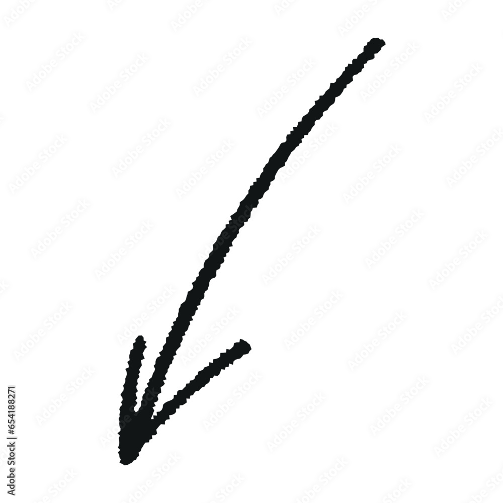 Doodle emphasis arrow icon. Design quirky twist zigzag line, spring ...