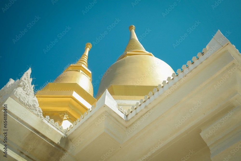 Yellow Chedi Temple of Wat Tako Luang Phor Ruay in Thailand On the ...