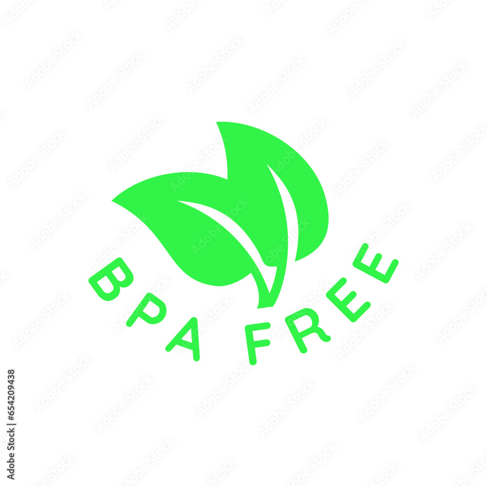 BPA free badge label on white background. Bisphenol A and phthalates ...