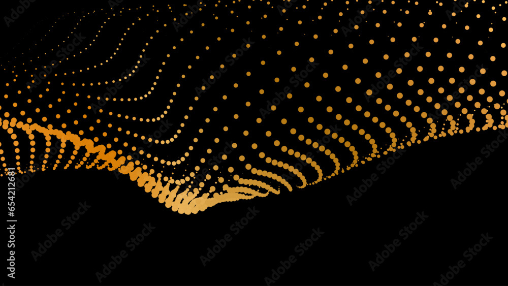 Data vibrate pulse dot particle wave. Abstract bulge hyperbola sinusoid ...