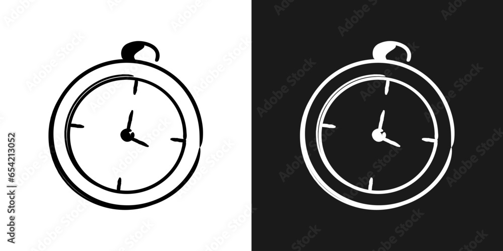 Hand drawn Time and clock vector icons. Time management. Timer, speed ...