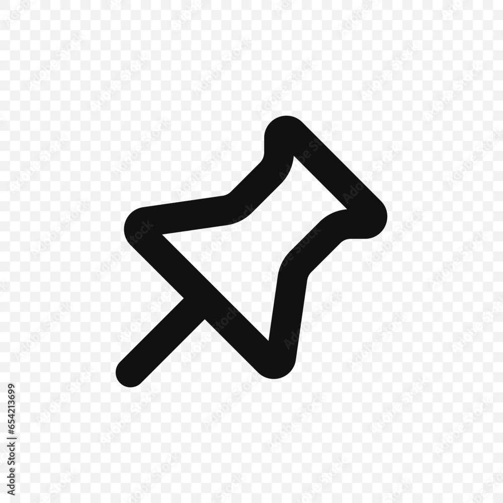 Push pin icon vector, solid logo illustration, pictogram isolated ...