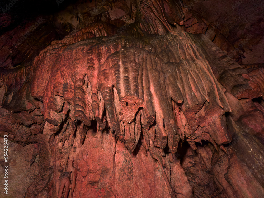The internal texture, wonderful stalactites, stalagmites and ...