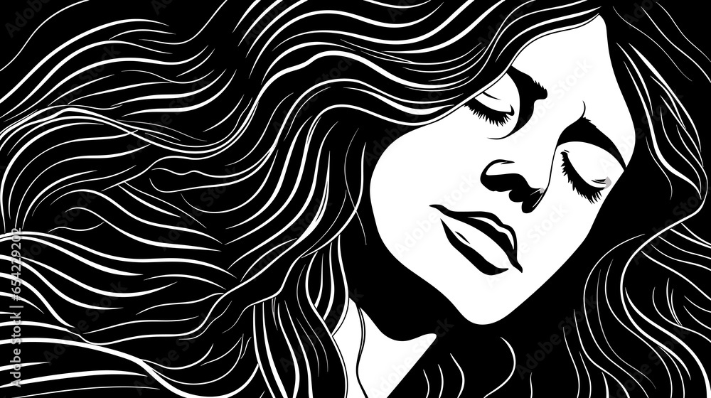 Loneliness and depression. Art representation of a womans emotional ...