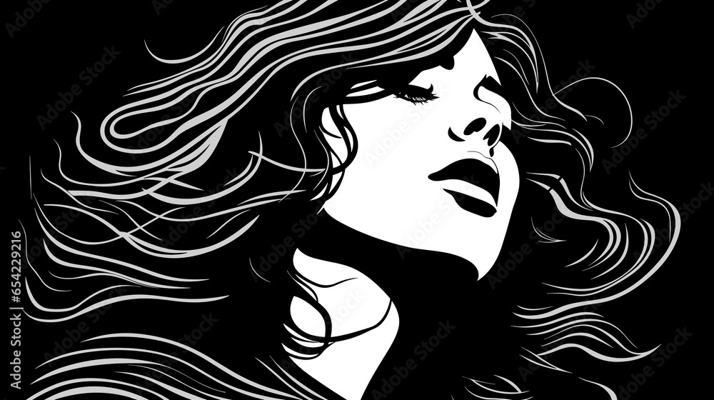 Loneliness and depression. Art representation of a womans emotional ...