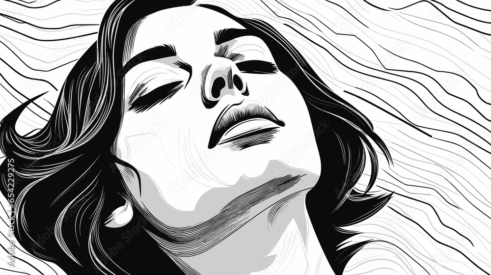 Loneliness and depression. Art representation of a womans emotional ...