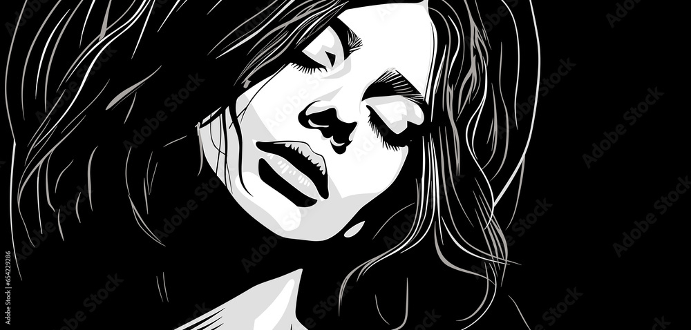 Loneliness and depression. Art representation of a womans emotional ...