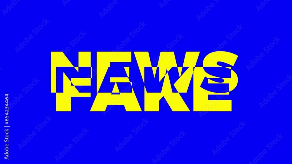 Fake news, graphic element. Flashing banner design 4k animation. Stock ...