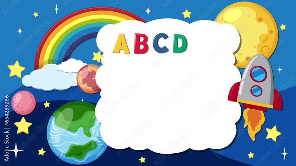 Children's alphabet learning animation featuring English letters A-Z in ...