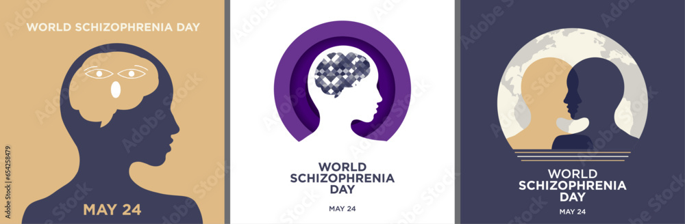 World Schizophrenia Day Set in square format. Vector Illustration ...