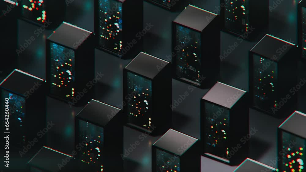 Server Scaling - Expanding infrastructure Concept. Many server racks 3D ... Server Scaling - Expanding infrastructure Concept. Many server racks 3D ...
