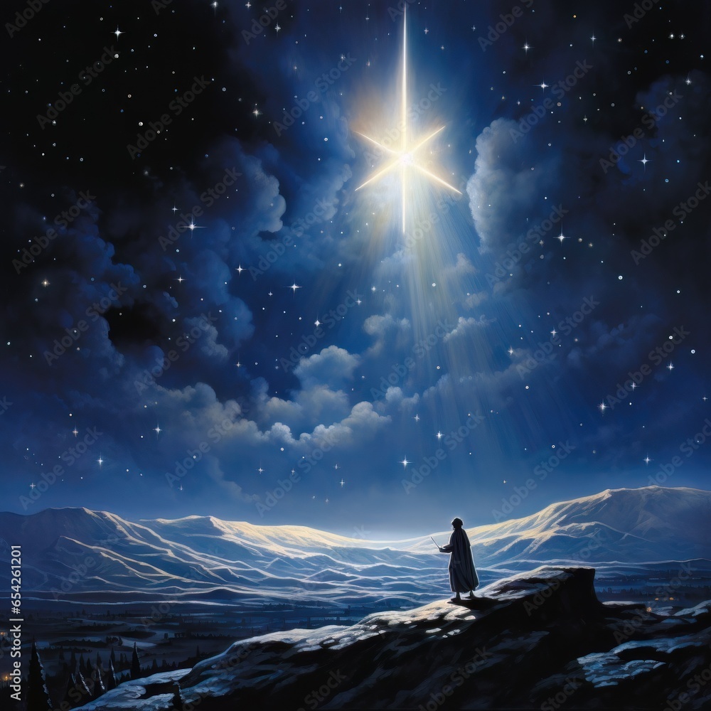 bright star in the sky that guided the Wise Men to the baby Jesus Stock ...