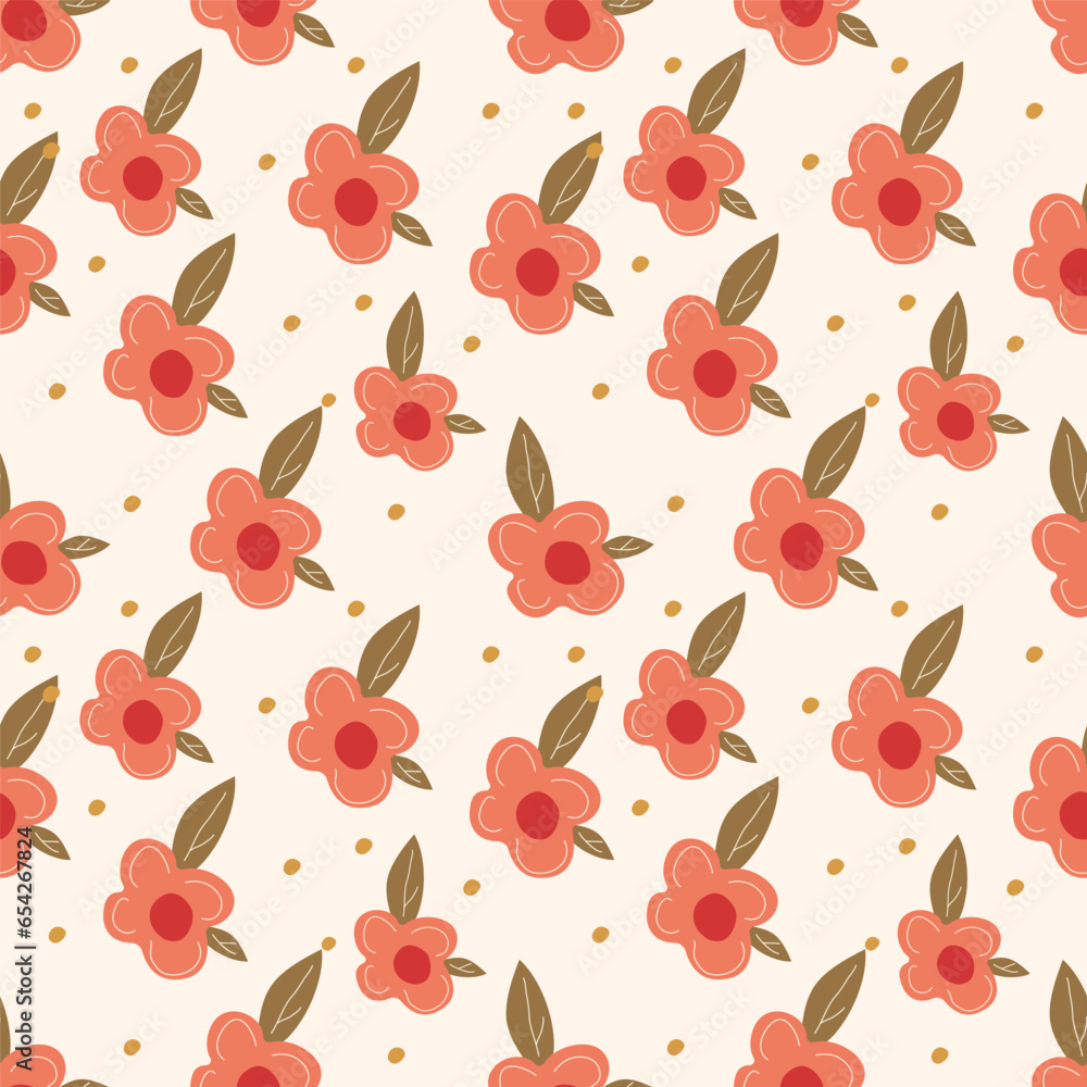 Floral pattern.Seamless texture with flowers, top view.Vector ...