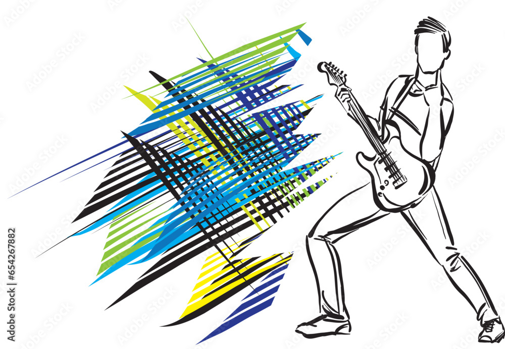 rocker man 2 brush color music career profession work doodle design ...