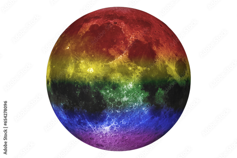 Full Moon with LGBT colors. "Elements of this image furnished by NASA ...