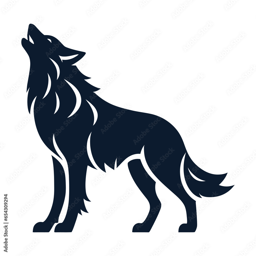 wolf howl logo with good quality and good design Stock Vector | Adobe Stock