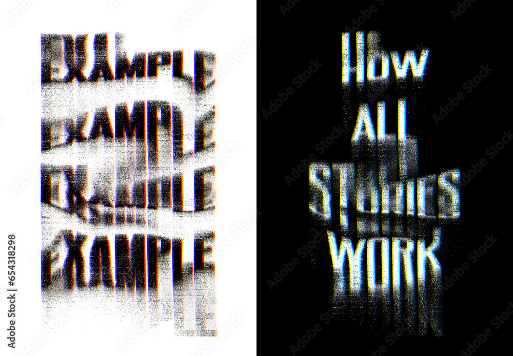 Displacement Glitches Poster Text Effect Mockup Stock Template | Adobe ...