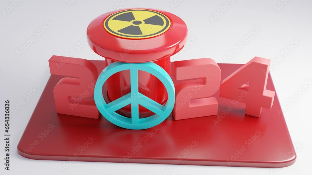 Loop 3d animation. A button for launching nuclear bombs and missiles ...