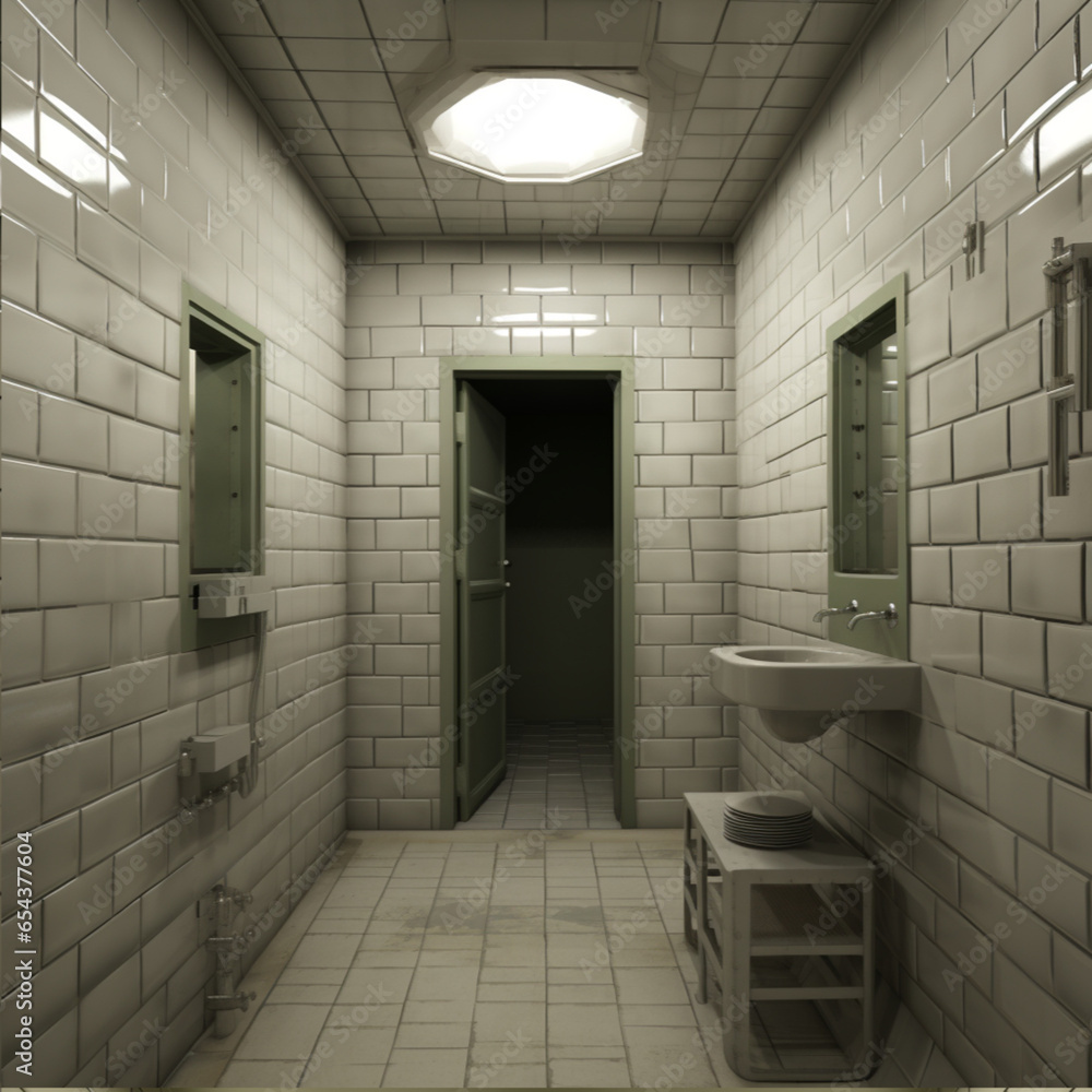 USA prison's cell, 6 squares meter, for one prisonner, no stairs, high ...