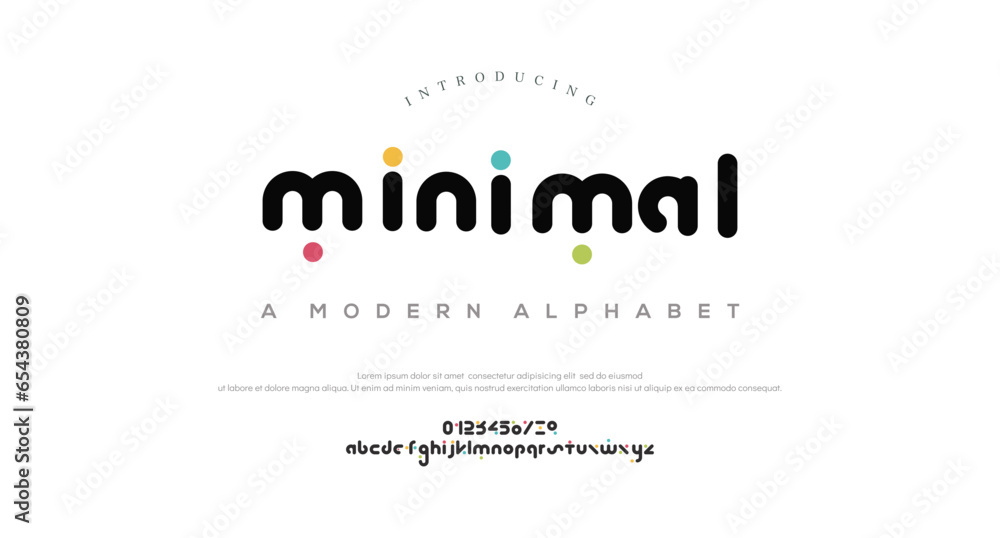 Modern Minimal Font. Regular Number Typography urban style alphabet ...