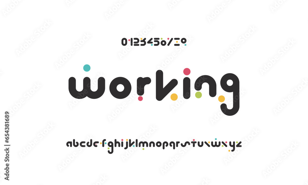 Working Abstract digital technology logo font alphabet. Minimal modern ...