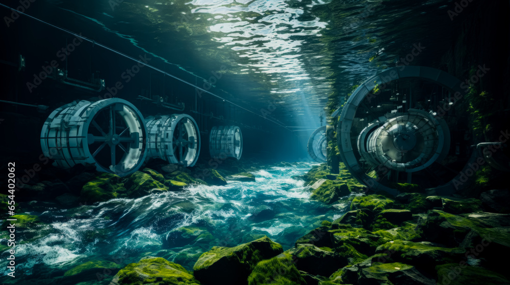 Underwater turbines utilizing tidal currents for renewable energy ...