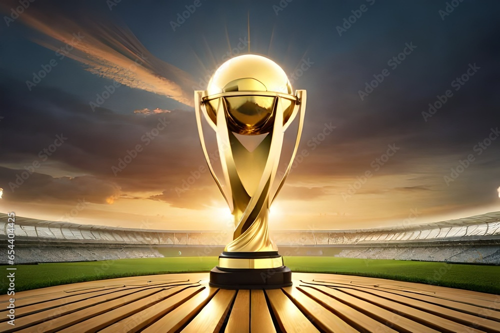 striking golden trophy, cricket world cup 2023 trophy, golden trophy ...