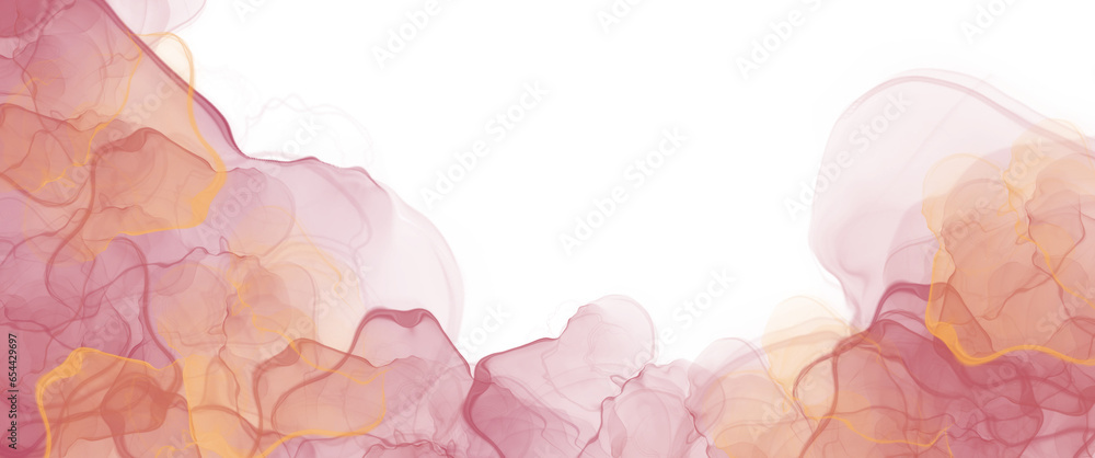 pink alcoholic ink lower frame with transparent background clip art ...