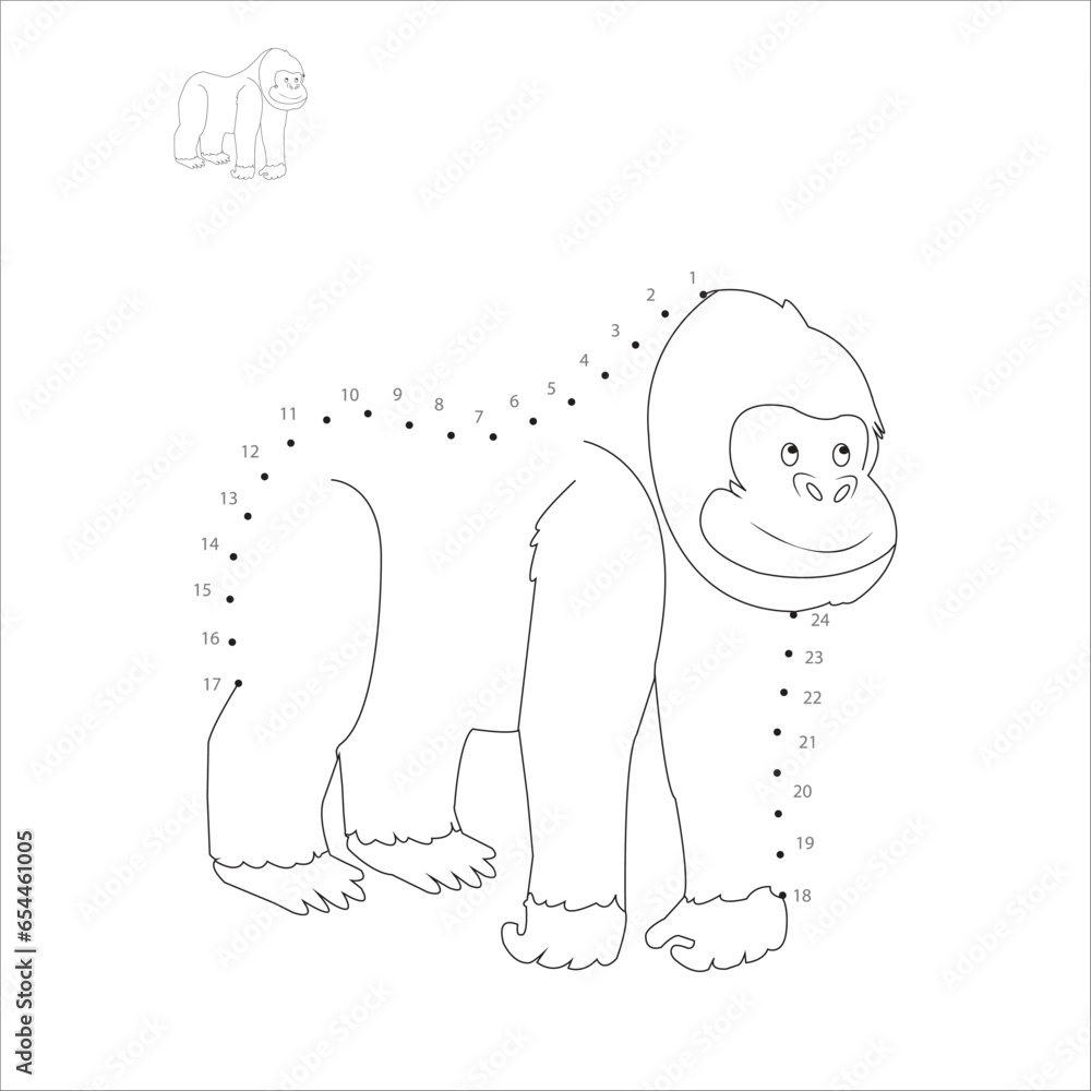 Animals dot to dot coloring page for kids Stock Vector | Adobe Stock