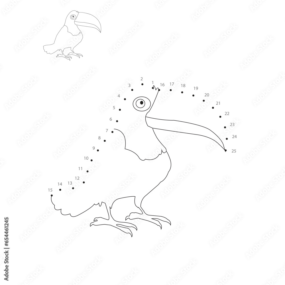 Animals dot to dot coloring page for kids Stock Vector | Adobe Stock