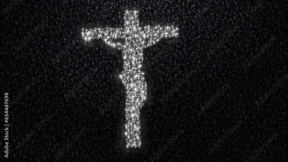 Jesus Christ On The Cross With Bright Effects. Jesus Crucified Mad With ...