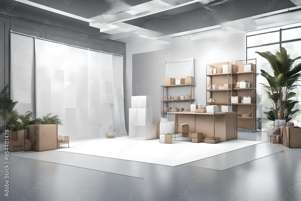 D backdrop for packaging product presentations in a virtual showroom ...