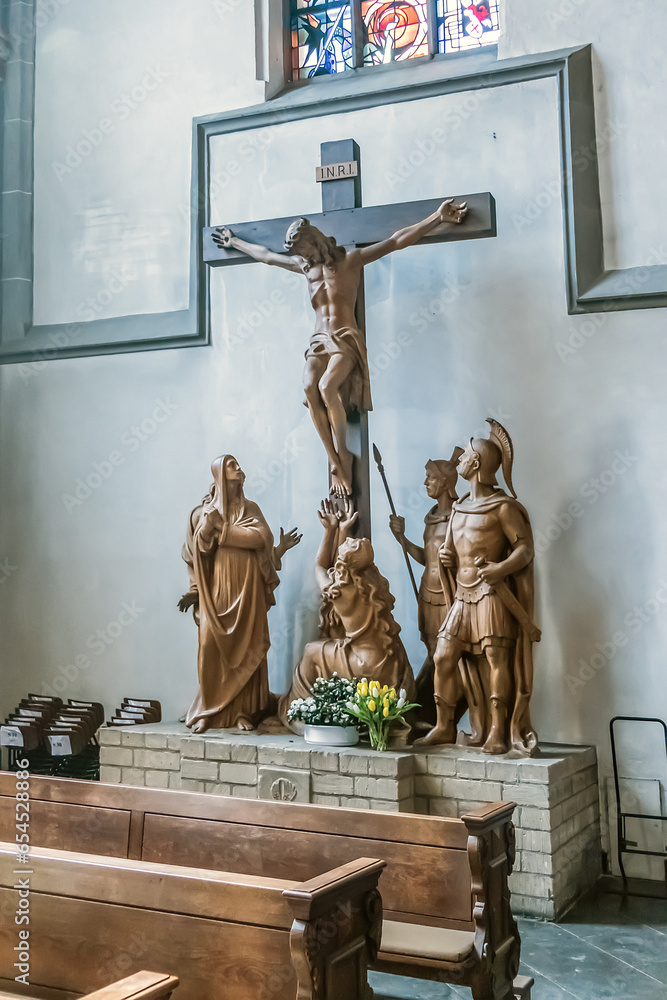 Interior of Saint Lambertus church (Lambertuskirche, built in 1206) is ...