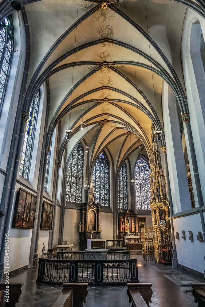 Interior of Saint Lambertus church (Lambertuskirche, built in 1206) is ...