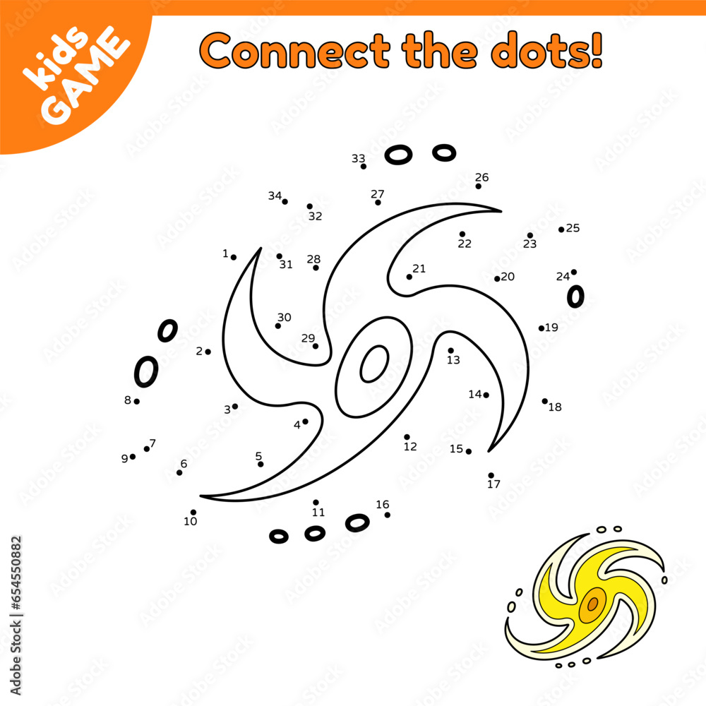 Dot to dot game for children. Connect the dots by numbers and draw a ...