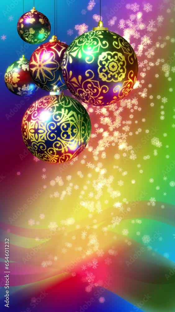 Christmas background loop with copy space. Vertical video. Decorations ...