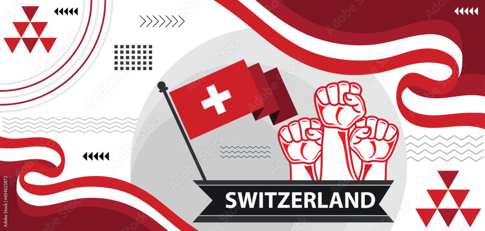 Switzerland national day banner design vector,Modern Abstract Banner ...