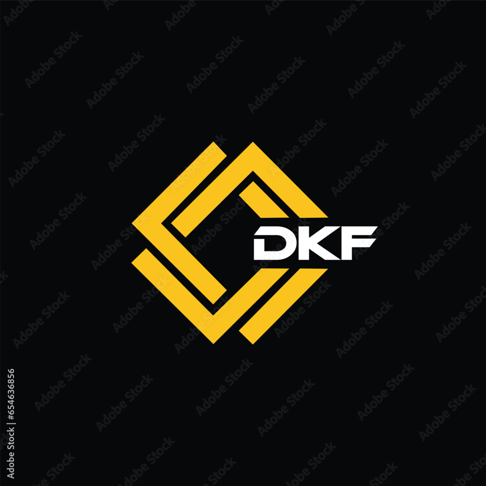 DKF letter design for logo and icon.DKF typography for technology ...